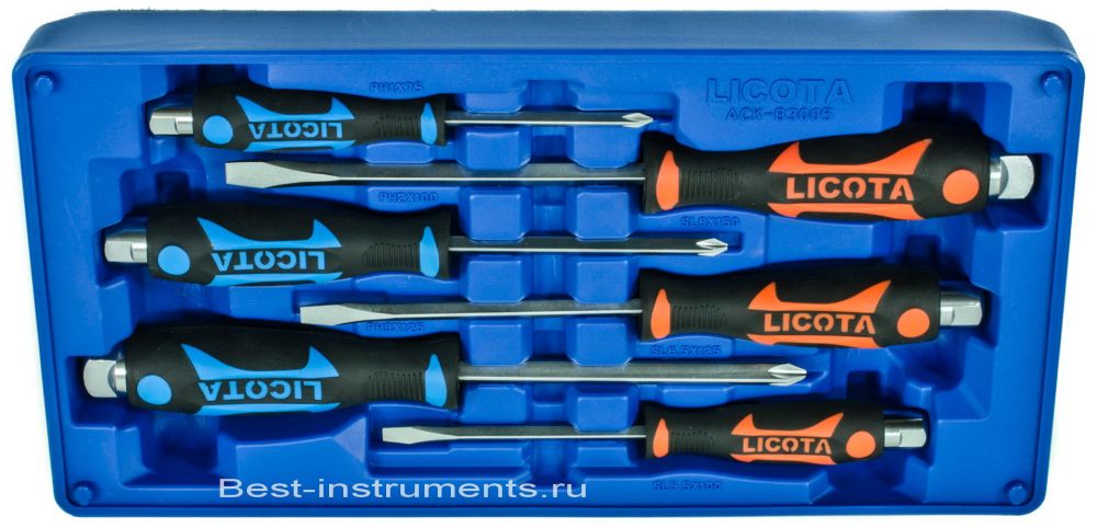 ACK-B3005 Набор отверток цельнометаллических в ложементе-кейсе Licota ...